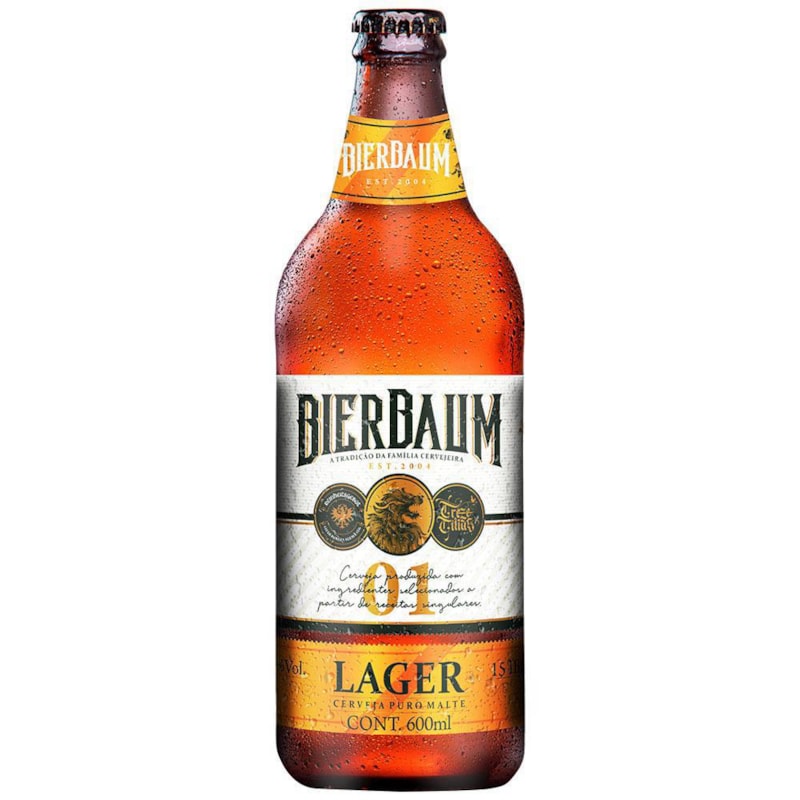 Caixa com 12 Cervejas Lager Bierbaum | Garrafa 600ml - Cervejaria Bierbaum